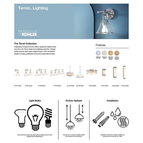 Kohler Lighting 27744-SC04 Terret 4 Light 33" Wide Bathroom Vanity - Bed Bath & Beyond - 38065167